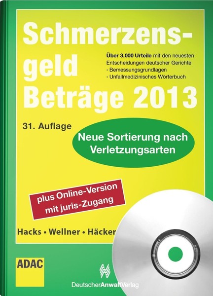 SchmerzensgeldBeträge 2013 (Buch mit CD-ROM plus Online-Zugang) von ...