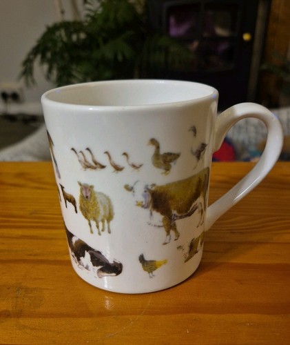Farm Animals bone china mug by Alex Williams unused | eBay UK