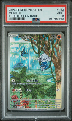 2024 POKEMON SCR EN-STELLAR CROWN ILLUSTRATION RARE #153 MEDITITE PSA 9 ...