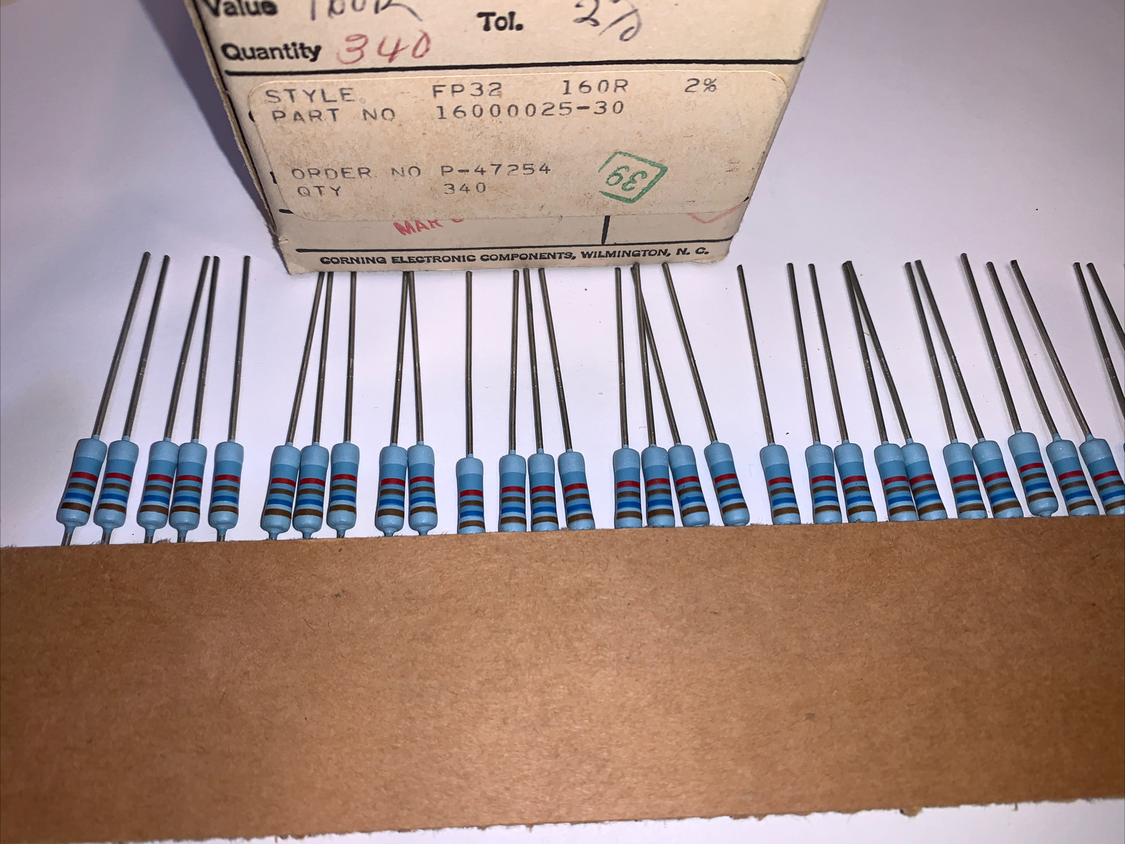 CORNING -tin-oxide Resistors 160 Ohm 1 Watt 2% New Pack Of (30) | eBay