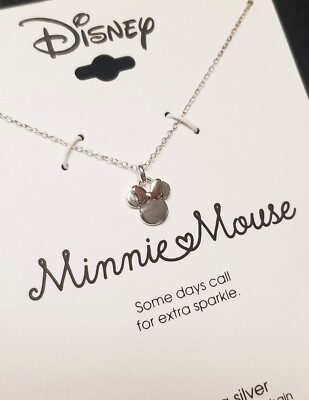 NOC Disney Minnie Mouse Rose Gold Plated & Sterling Silver Pendant ...