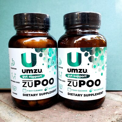 ZUPOO Umzu 2-pack (BB 1/27) Gut Support w Bentonite, Milk Thistle Colon ...