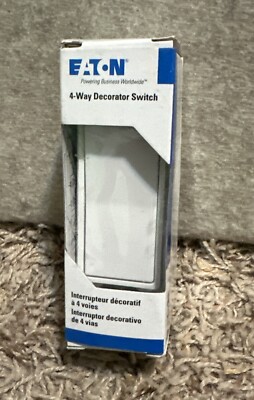 Cooper White Decorator Rocker Wall Light Switch Control 4-WAY 15A 120 ...