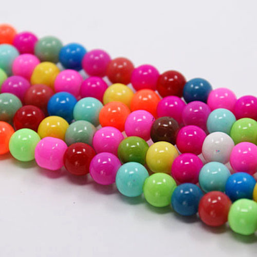 55 Rainbow Glass Beads 8mm Assorted Bulk Beads Wholesale Jewelry Making
