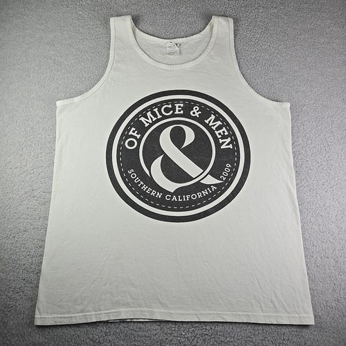 Of Mice & Men 2009 Circle Logo Tank Top Size L White Metalcore Rock ...