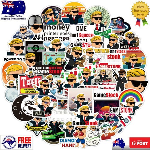 100 PCS WSB Wall Street Bets GME Gamestop AMC Reddit Vinyl Stickers for ...