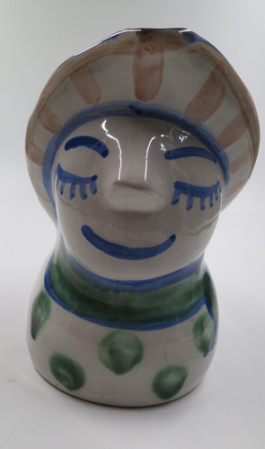 M. A. Hadley Pitcher Character Jug Woman's Face; Farmer's Wife; Signed ...