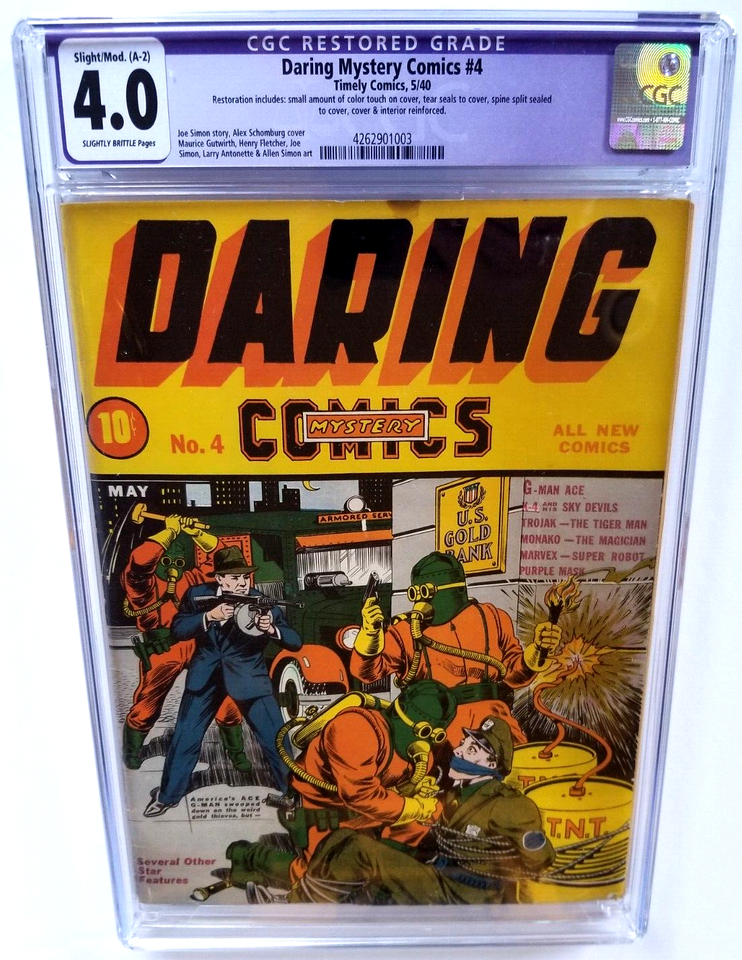 DARING MYSTERY COMICS #4 CGC VG 4.0 (A) TIMELY 1940 ALEX SCHOMBURG ...
