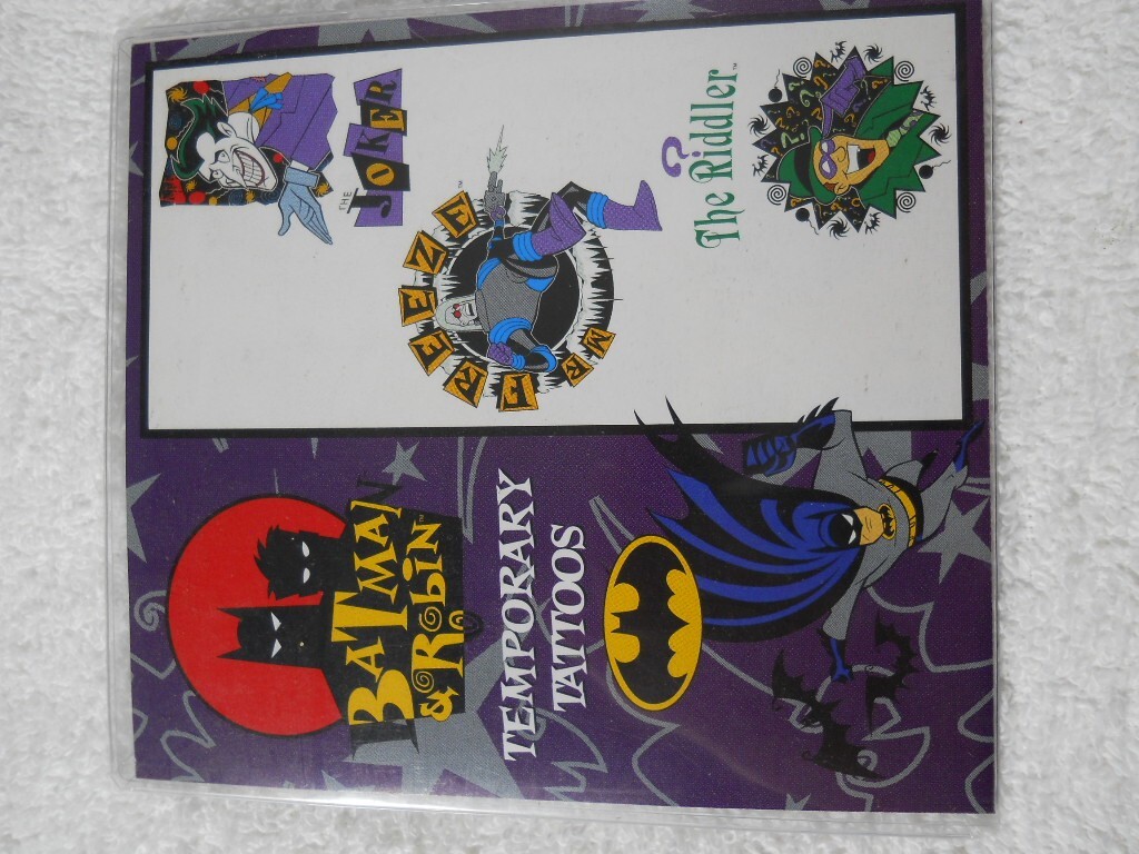 1997 Batman & Robin Temporary Cartoon Tattoos - Joker - Riddler - Mr ...