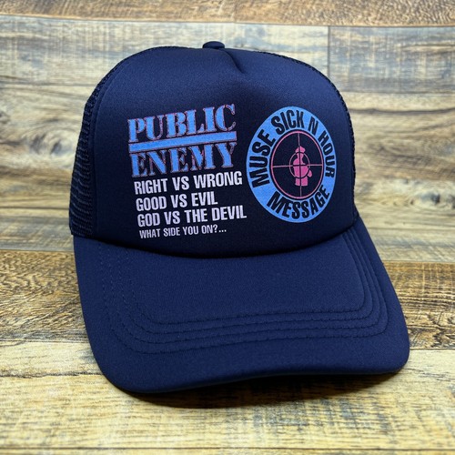 Public Enemy Unisex Trucker Hat Blue Snapback 80s Hip Hop Rap Baseball ...