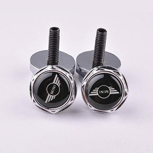 4x mini Car Metal License Plate Frame Screw Bolt Cap Covers Nuts | eBay