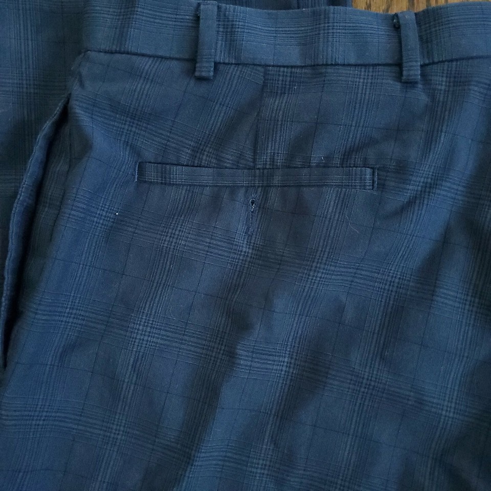 Ralph Lauren Windowpane Blue Dress Pants Trousers Slacks Mens Size 36 ...