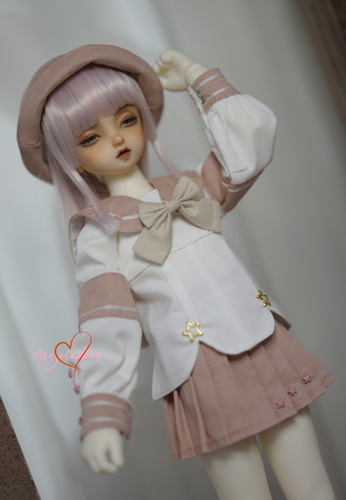 BJD Clothes Cute Pink Kindergarten Outfit for 1/4MSD MDD Shoushou Puyoo ...