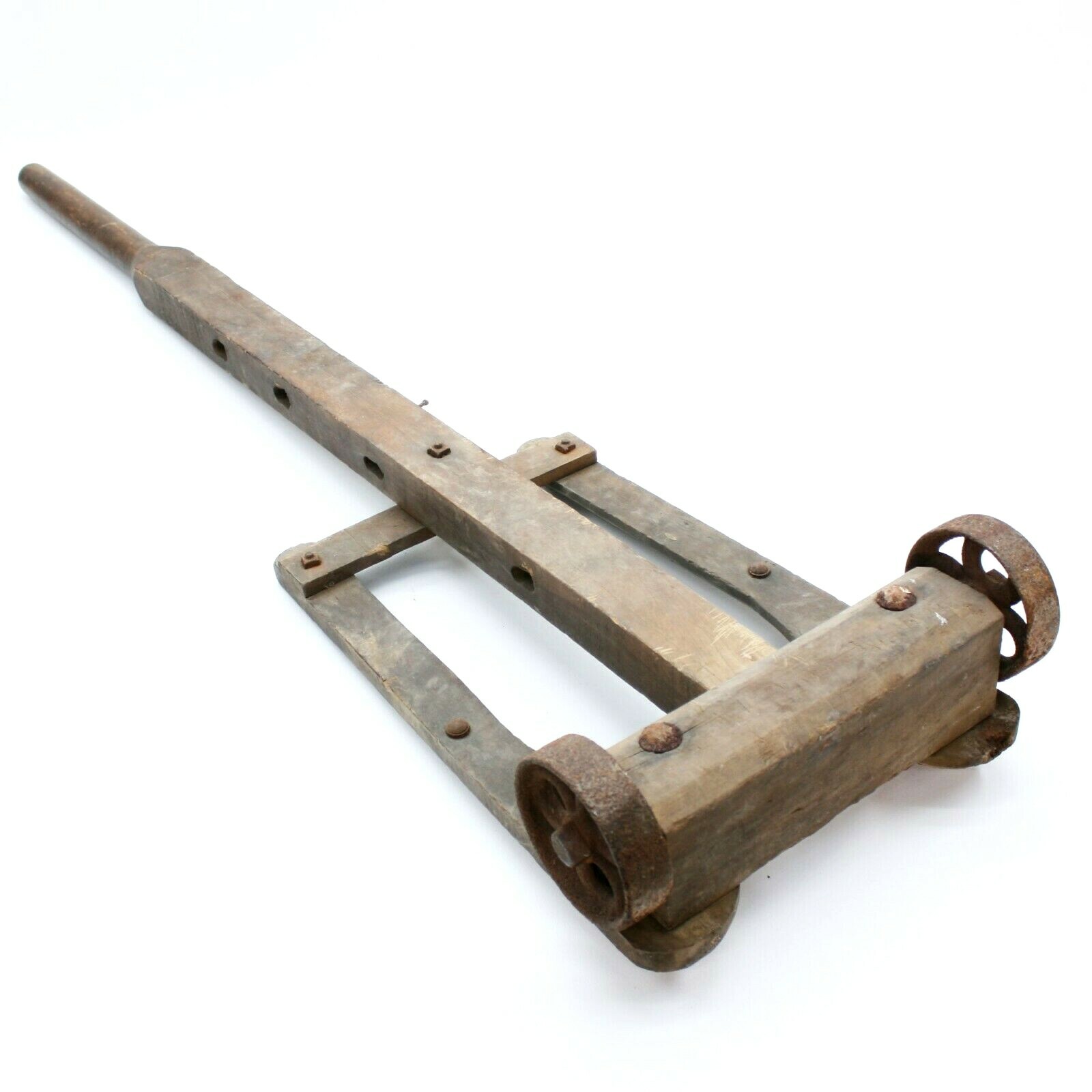 Vintage 50" Wood Hand Cart Truck Dollie Handcart Wooden Dolly ...