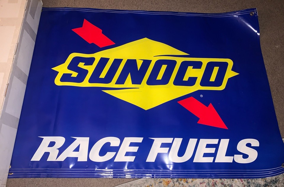 Authentic Sunoco Race Fuels Banner Flag Big Race Racing Gas Station 48 ...