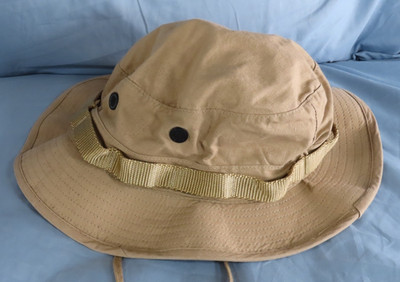 USGI Military SUN HAT HOT WEATHER TYPE II Desert Tan Boonie Chin Strap ...