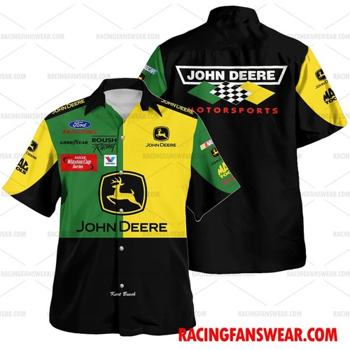 Kurt Busch Nascar John Deere Racing Uniform Apparel Clothes Hawaiian ...