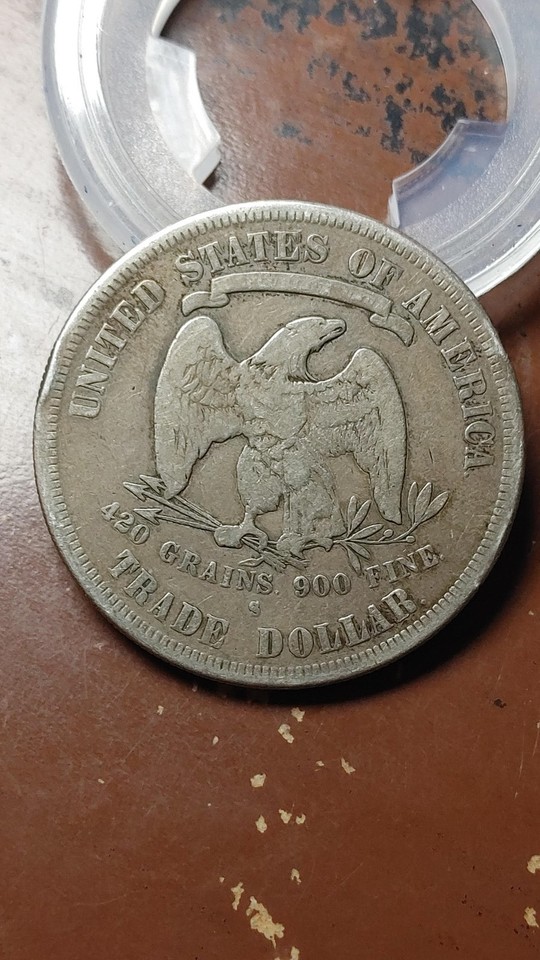 1877 S Trade Silver Dollar $1 F Fine Reverse Rim Bumps W577 | eBay