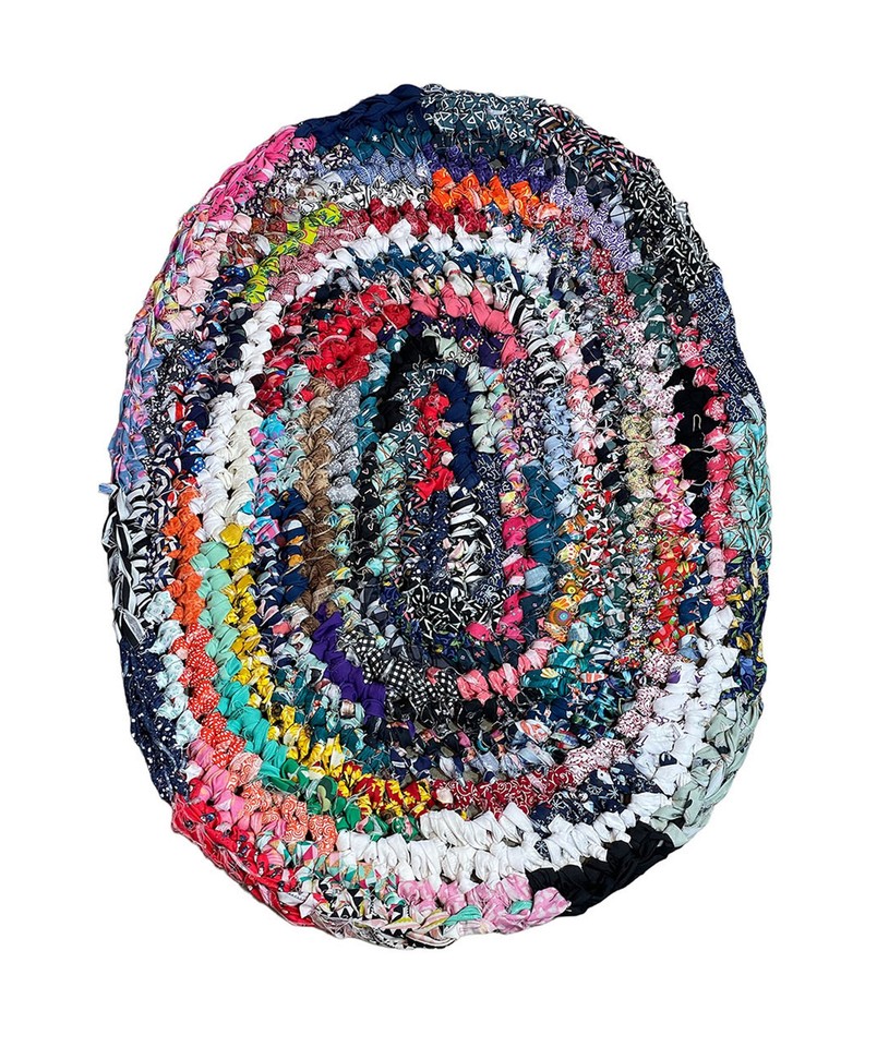 Amish Knot Rug Cotton Fabric in Multi Colored Crochet Pattern | eBay