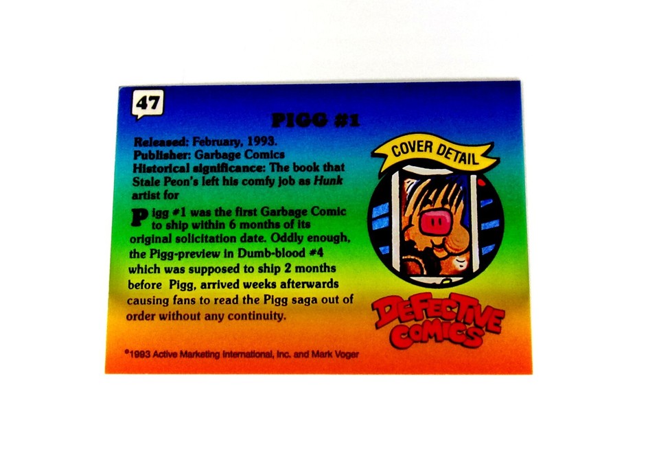 1993 Defective Comics Card # 47 Pigg #1 | eBay