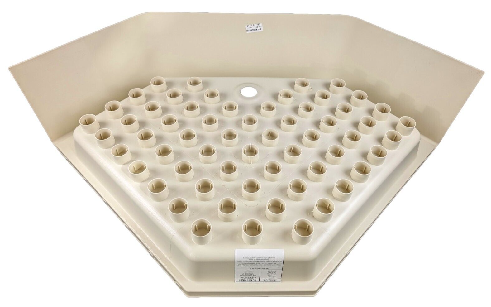 RV Corner Shower Pan Base 32 x 32 x 11 Parchment Center Drain Camper ...