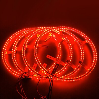 4pcs 15inch Double Row RGB LED Illuminated Wheel Ring Kit Rim Lights ...