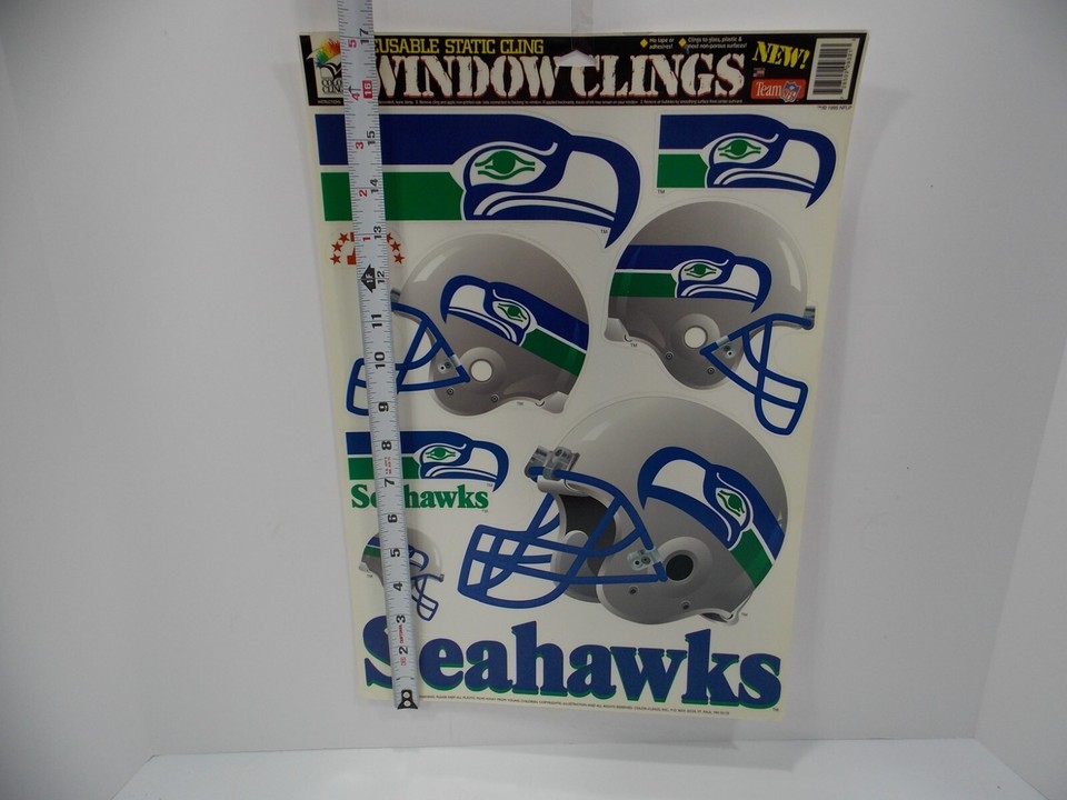 VINTAGE 1995 Logo Color Clings NFL Seattle Seahawks 9 Window Clings NEW ...