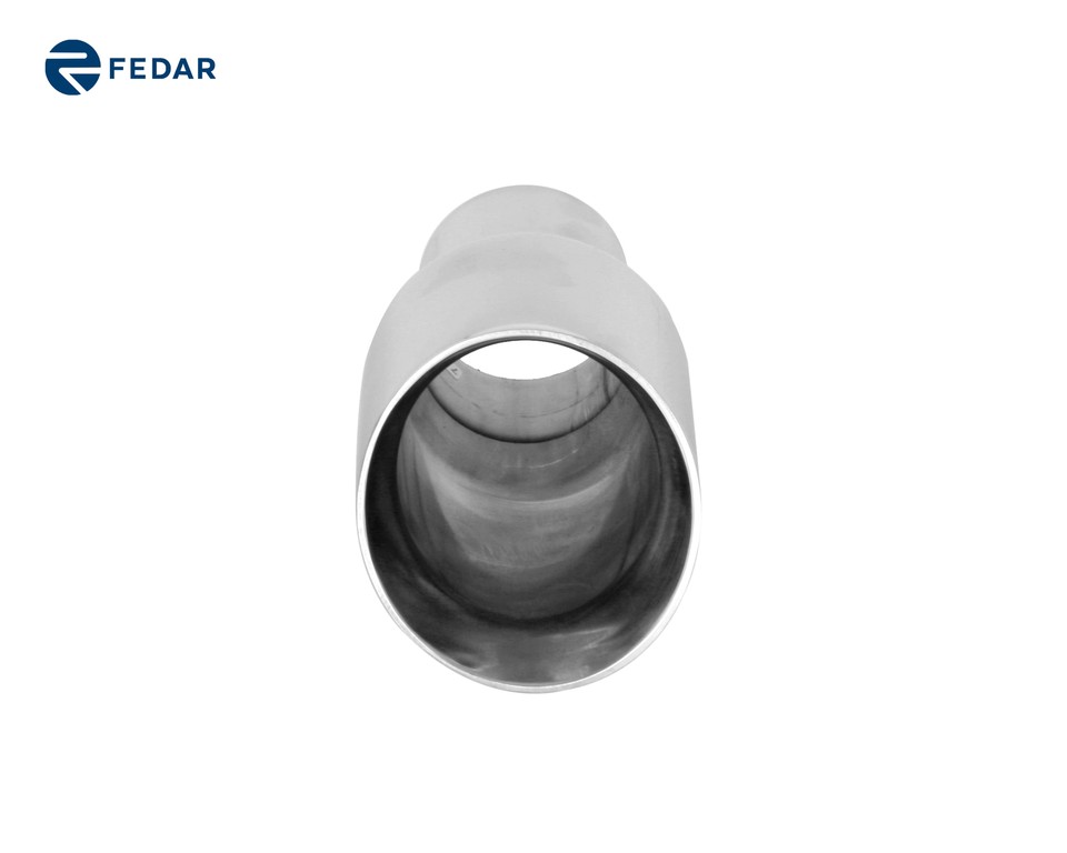 Inlet 2.25 Outlet 3.5 Long 7 Inch Dual Wall Slant Angle Cut Exhaust Tip ...