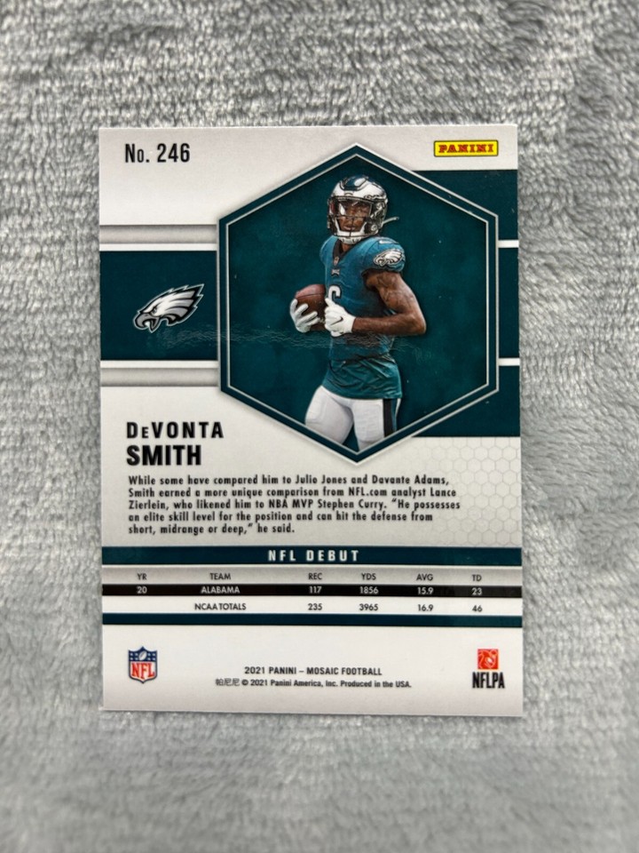 Devonta Smith 2021 Mosaic NFL Debut Rookie Card #246 Philadelphia ...