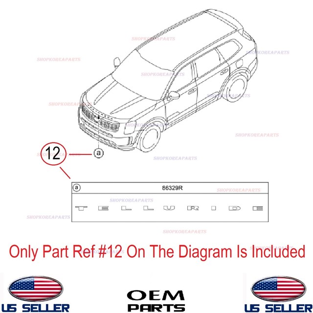 Genuine Kia Telluride Front Hood Name Plate 86310 S9010 for sale online ...