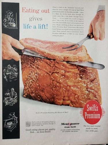 Lot of 3 Vintage 1960 Swift Premium Ham Ads Meat Power!! | eBay