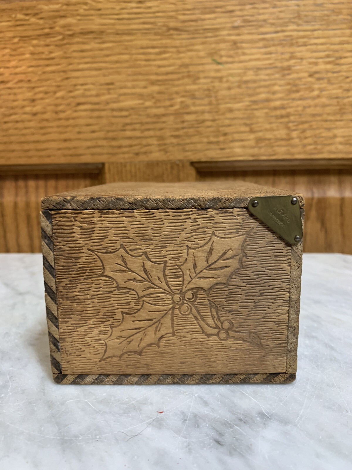 Vintage Grammes & Son Wizard Pyrography Wooden Post Card Box | eBay