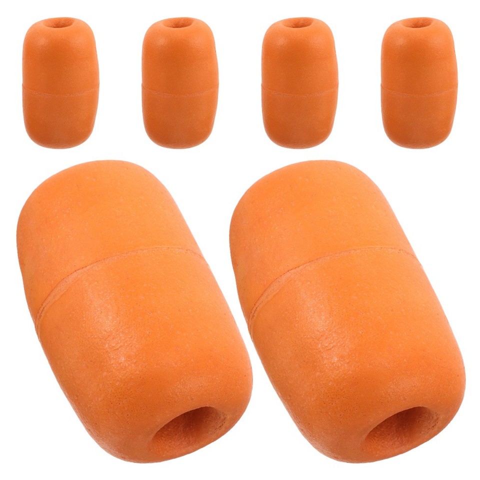 6pcs Fishing Net Float Buoy Oval Orange PVC Rope Floats For Crab Rope ...