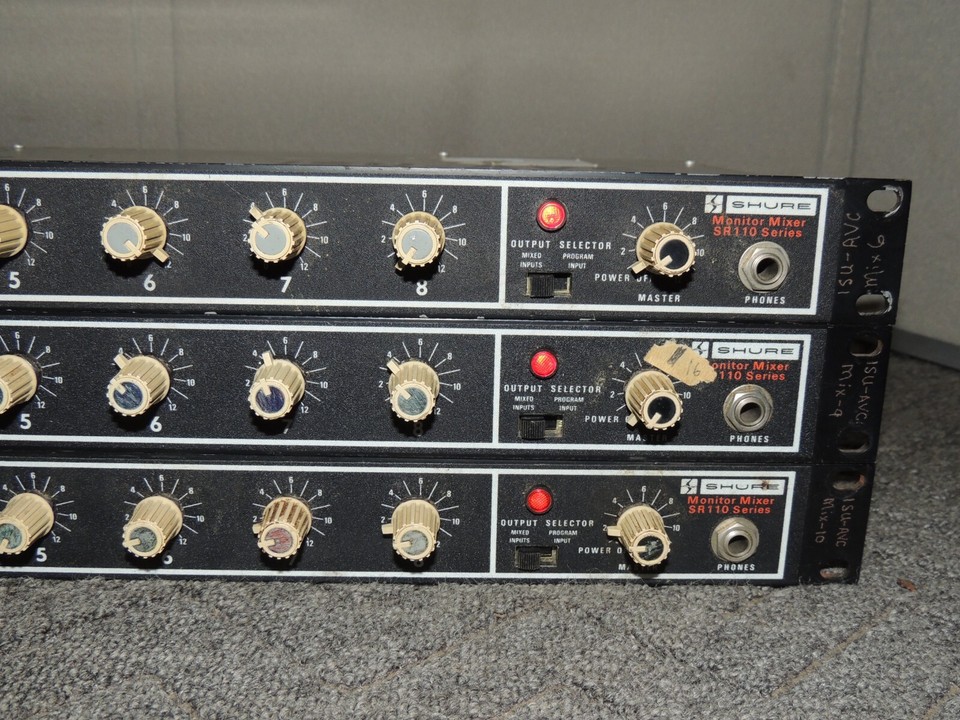 3 Vintage Shure Monitor Mixers SR110 Series | eBay