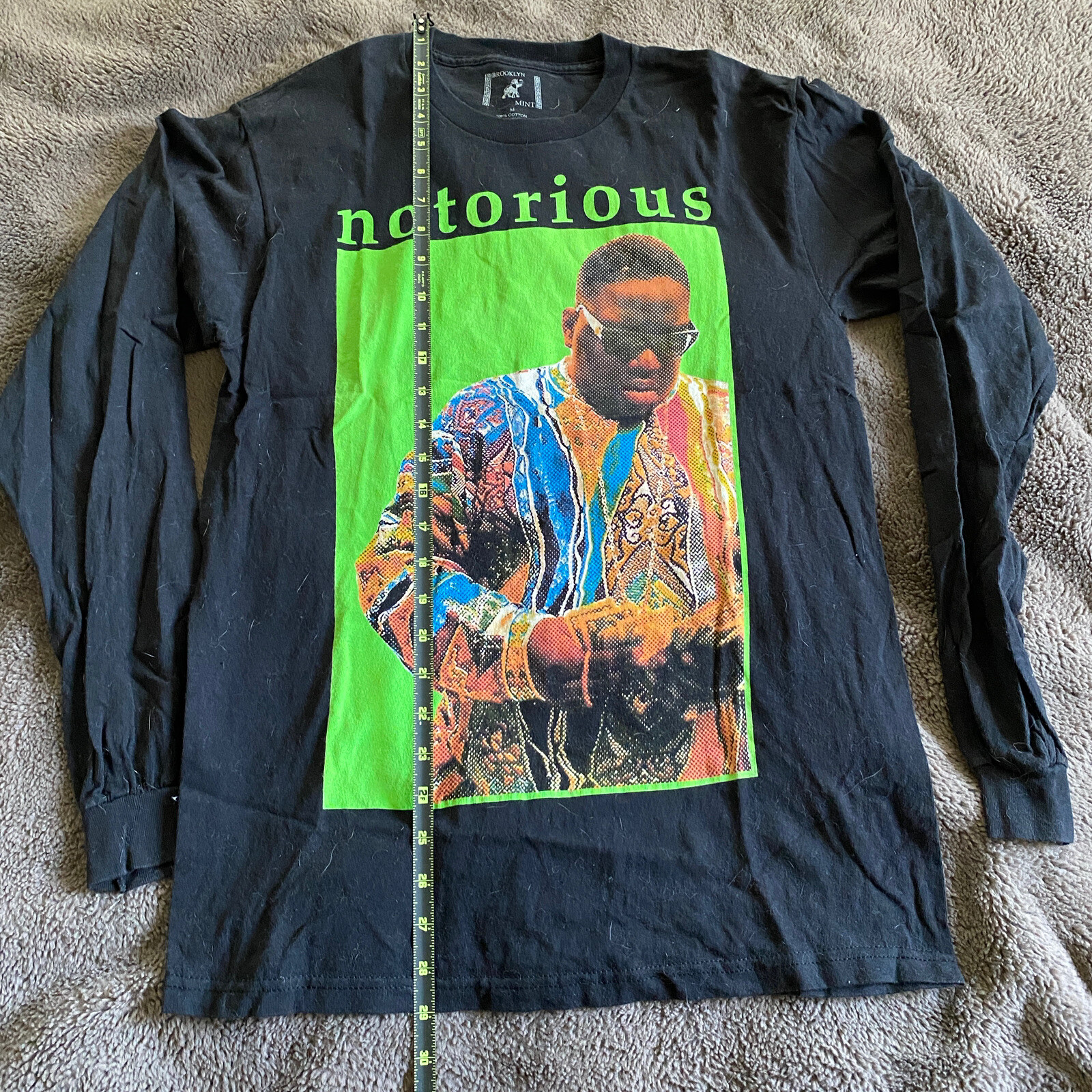Notorious Big Shirt Adult Medium Black Long Sleeve Rap Tee Hip Hop ...