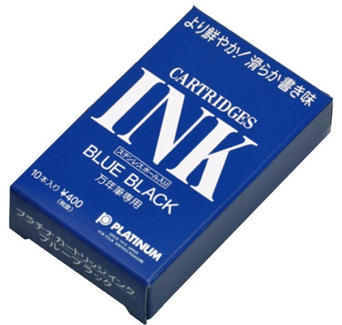 Platinum Fountain Pen Ink Cartridge Blue Black Pack of 10 Black Blue ...