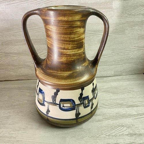Vintage HARSA ISRAEL Hand Painted Pottery Vase Double Handle 10.5 H ...