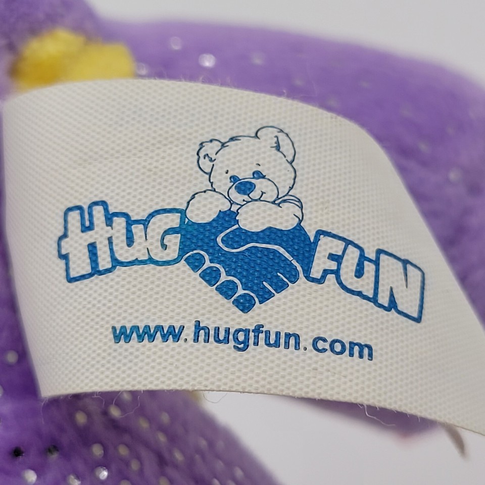 Hugfun Purple Dino Plush Dinosaur Stuffed Animal Toy Sparkle 8" Big ...