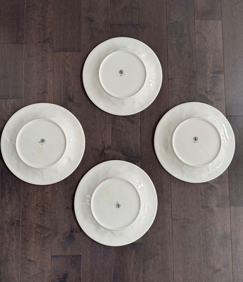 S/4 Bordallo Pinheiro ivory white Embossed Grapes & Vines Charger Plate ...