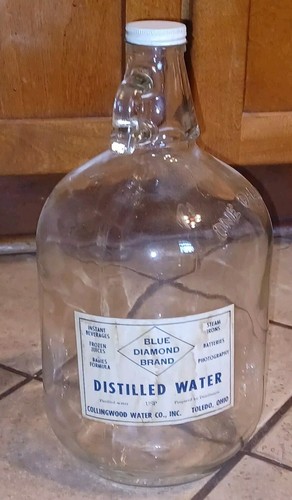Collingwood Water Blue Diamond Distilled Glass gallon BOTTLE jug toledo ...