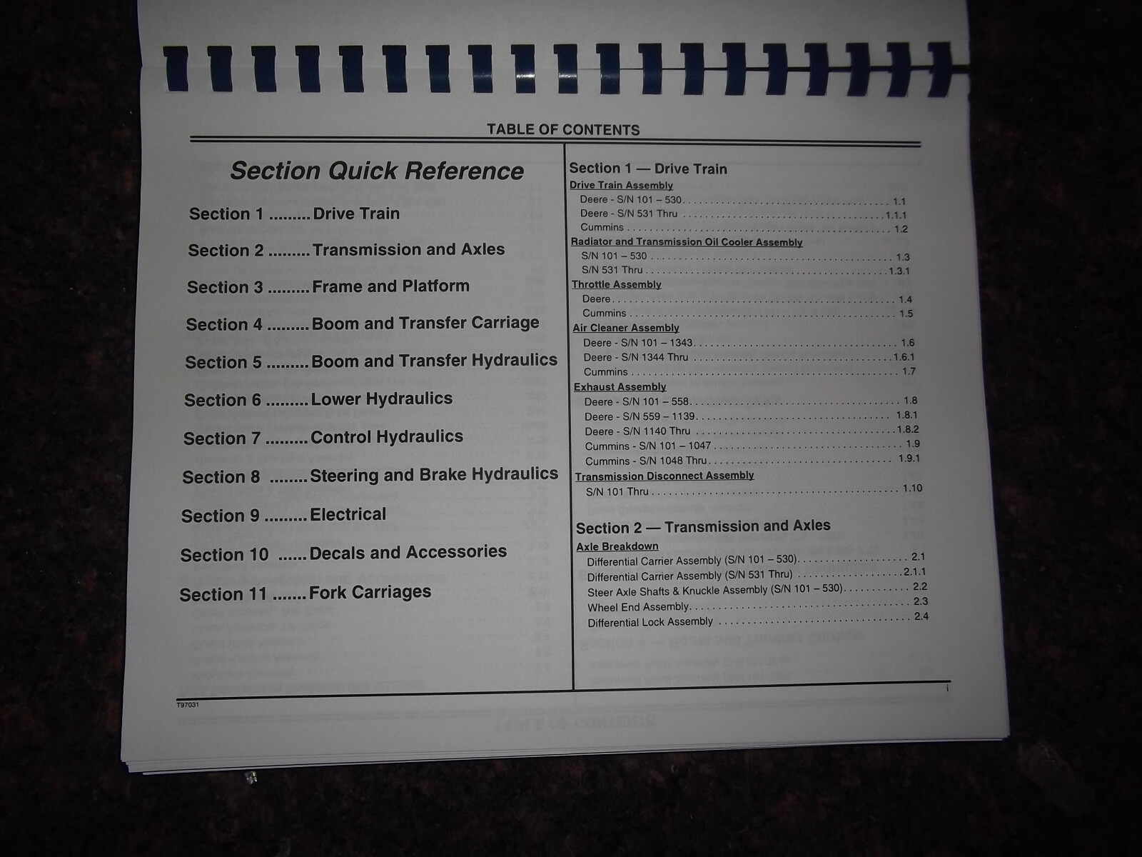 LULL JLG 844B SERIES TELEHANDLER FORKLIFT ILLUSTRATED PARTS MANUAL BOOK ...