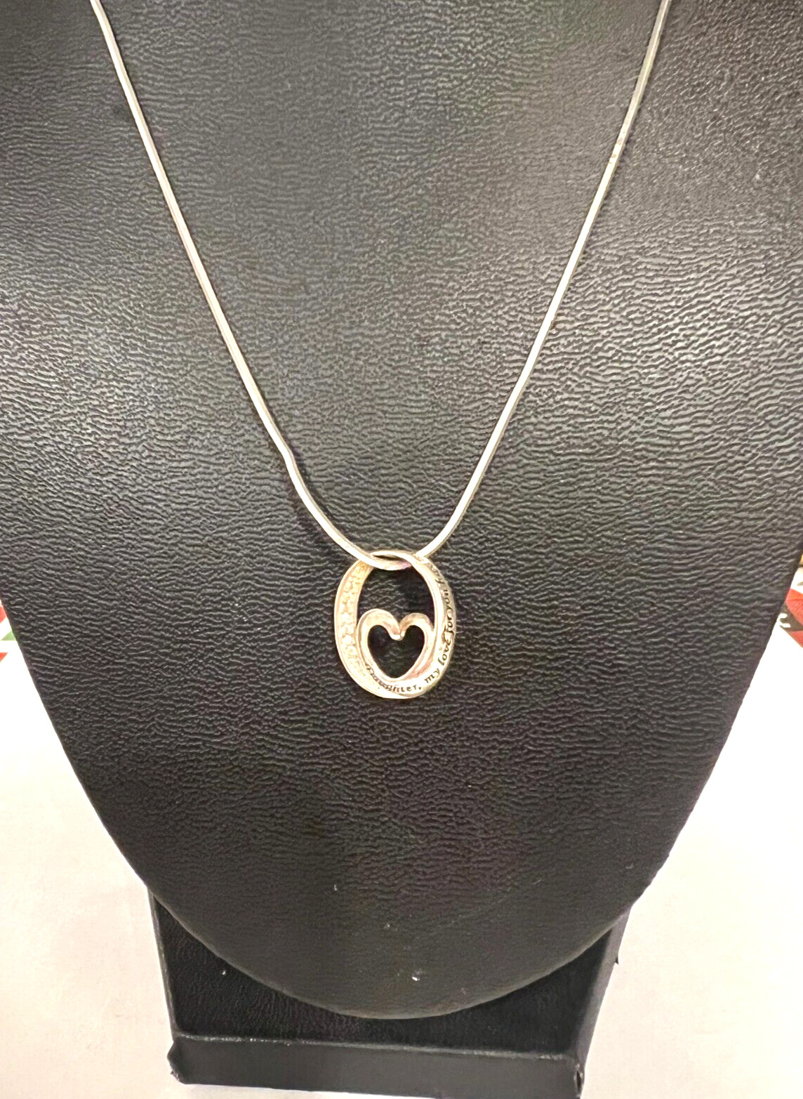 Sterling Silver "Daughter, my love for you has no end… - Gem