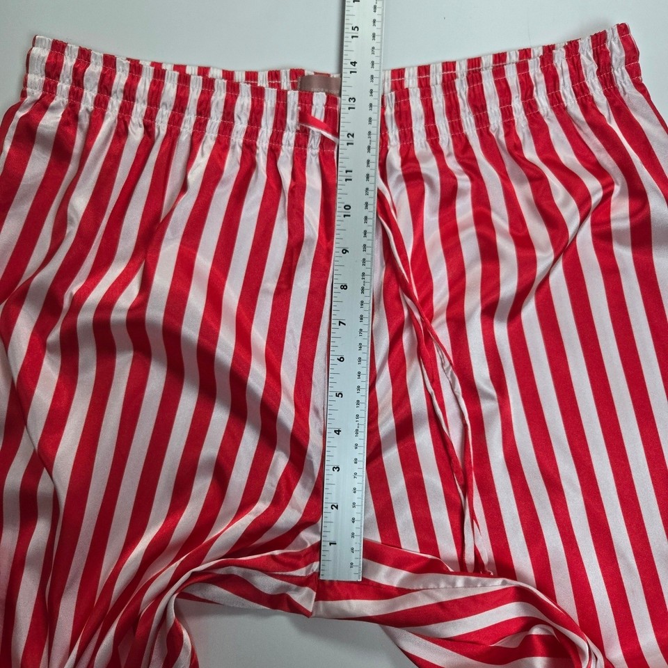 Show Me Your Mumu Pajama Set Women L Red Peppermint Stripe Satin ...