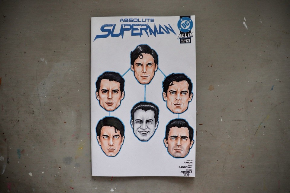 Original Comic Art Blank Sketch Cover Man Of Steel Cavill Reeve ...