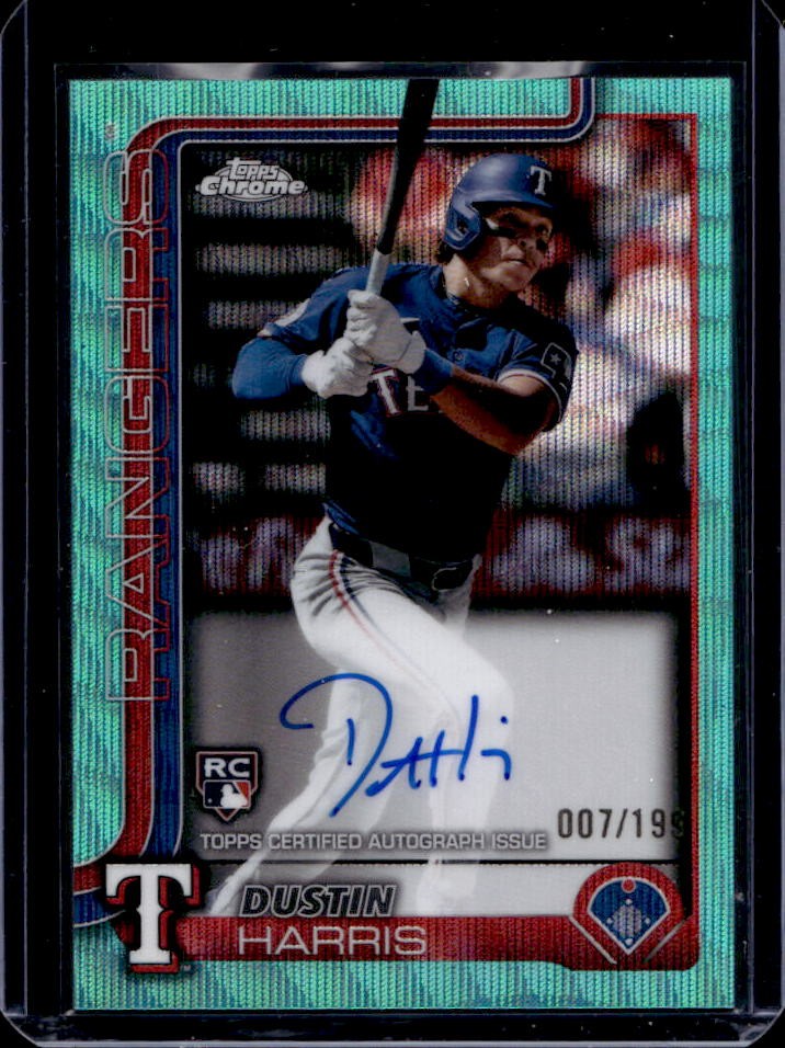 Dustin Harris 2025 Topps Chrome #RA-DHA Rookie Autographs - Aqua Wave ...
