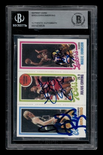 1980-81 Topps Reprint Set-Break Bird Johnson Erving Auto BVG AUTHENTIC ...