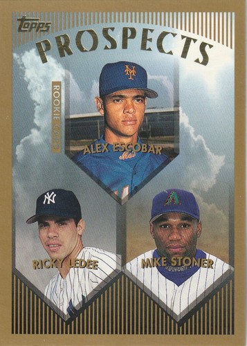 1999 Topps - Prospects #206 Ricky Ledee, Alex Escobar, Mike Stoner (RC ...