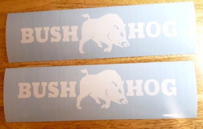 Bush Hog Decals Stickers 18" (2) Gloss WHITE Attachments FAST USA! | eBay