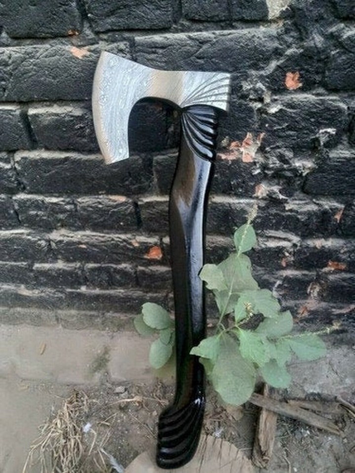 Beautiful Handmade Damascus Steel Axe, Custom Gift Axe with Rose wood ...