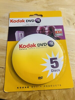 Kodak DVD-R DISCS 4.7GB rewritable DVD 4x speed Pack of 5 | eBay